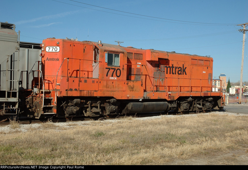 AMTK 770, EMD GP9, ex Amtrak, ex CNW, working the Cargill Plant